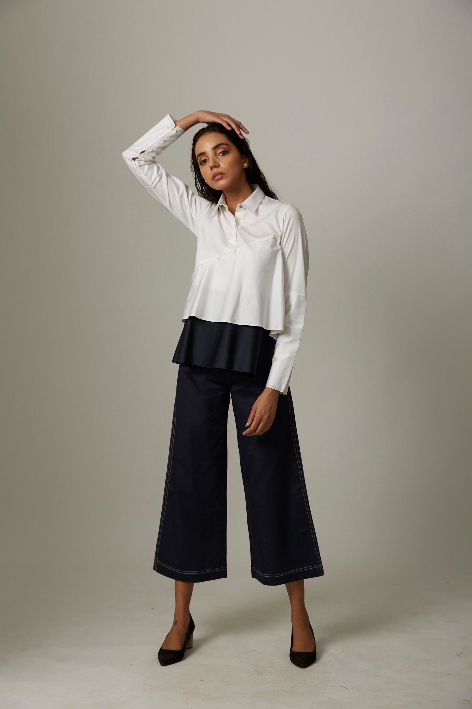 ColorBlock Flare Double Layer Top – Escape By Aishwarya