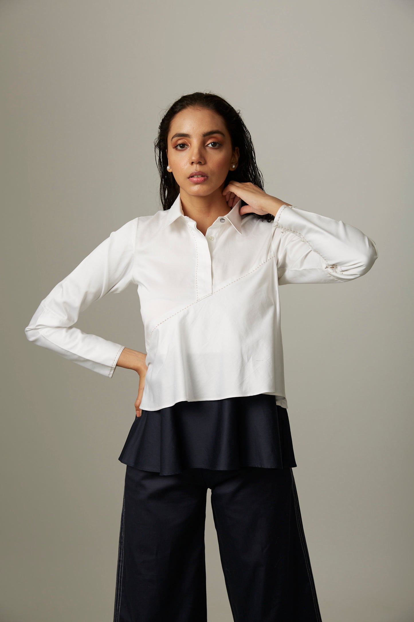 ColorBlock Flare Double Layer Top – Escape By Aishwarya