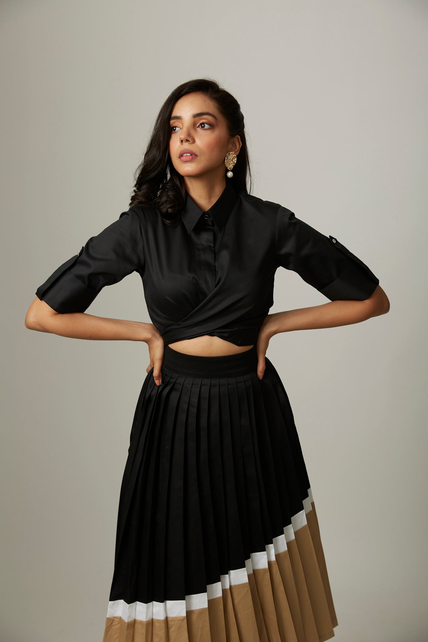 Colorblock Pleated Skirt – Escape By Aishwarya