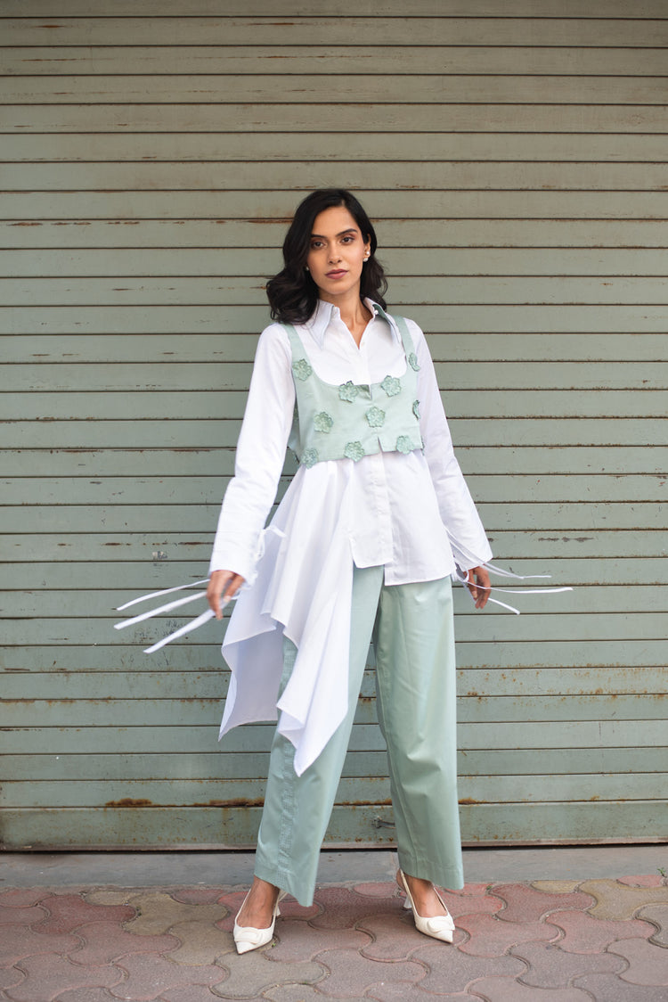 Side Drape Drawstring Coord (Light Green) – Escape By Aishwarya